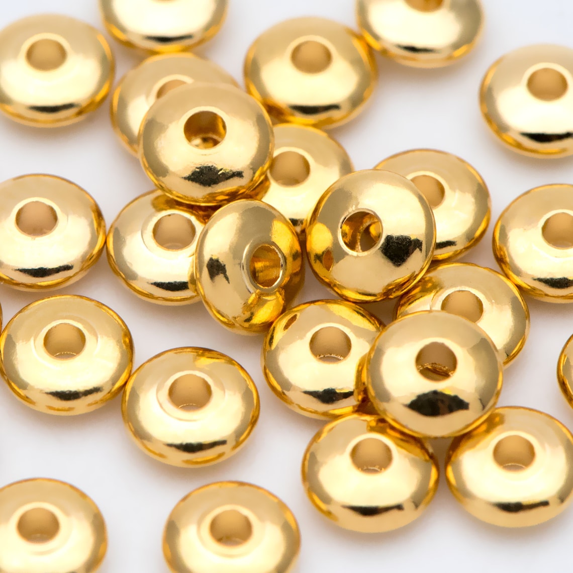 20pcs Gold Rondelle Beads Gold Plated Brass Spacers 5mm | Etsy