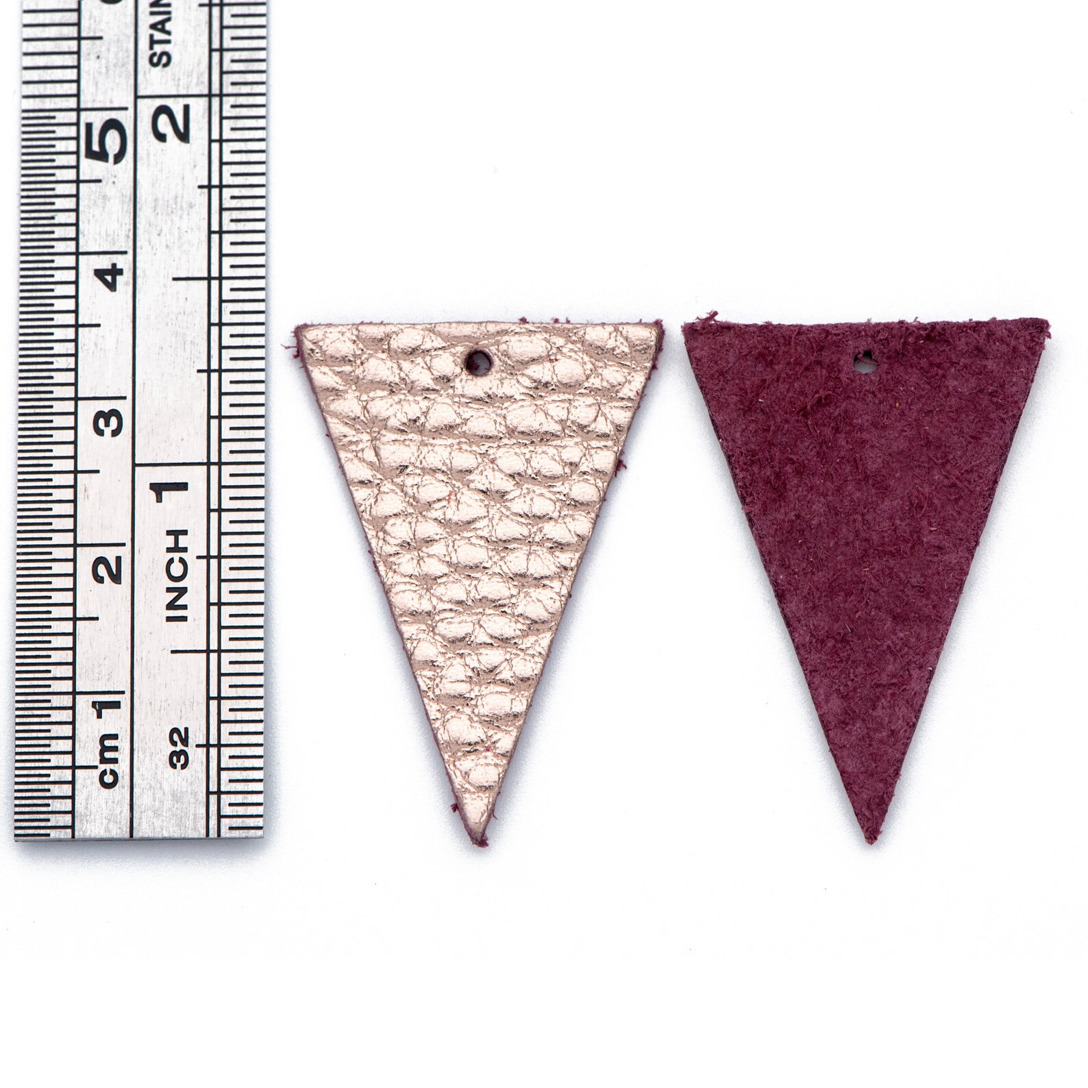 10pcs Triangle Leather Charms 35mm Genuine Leather Geometric - Etsy UK