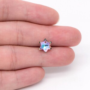 20pcs Faceted Crystal Six-pointed Star Beads 10mm, Sparkly Glass ...