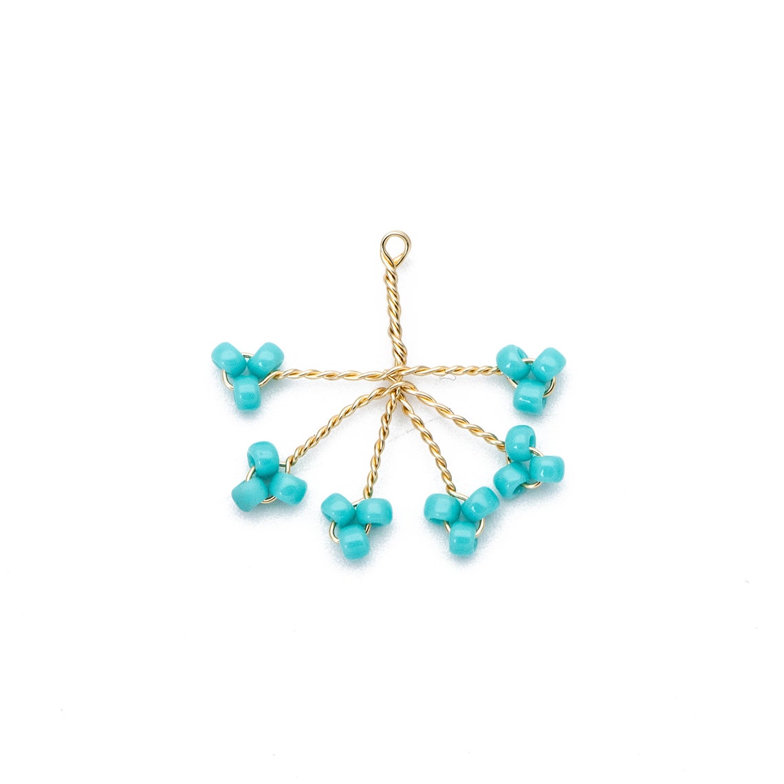 10pcs Handmade Beaded Flower Charms Wired Branch Tassel - Etsy