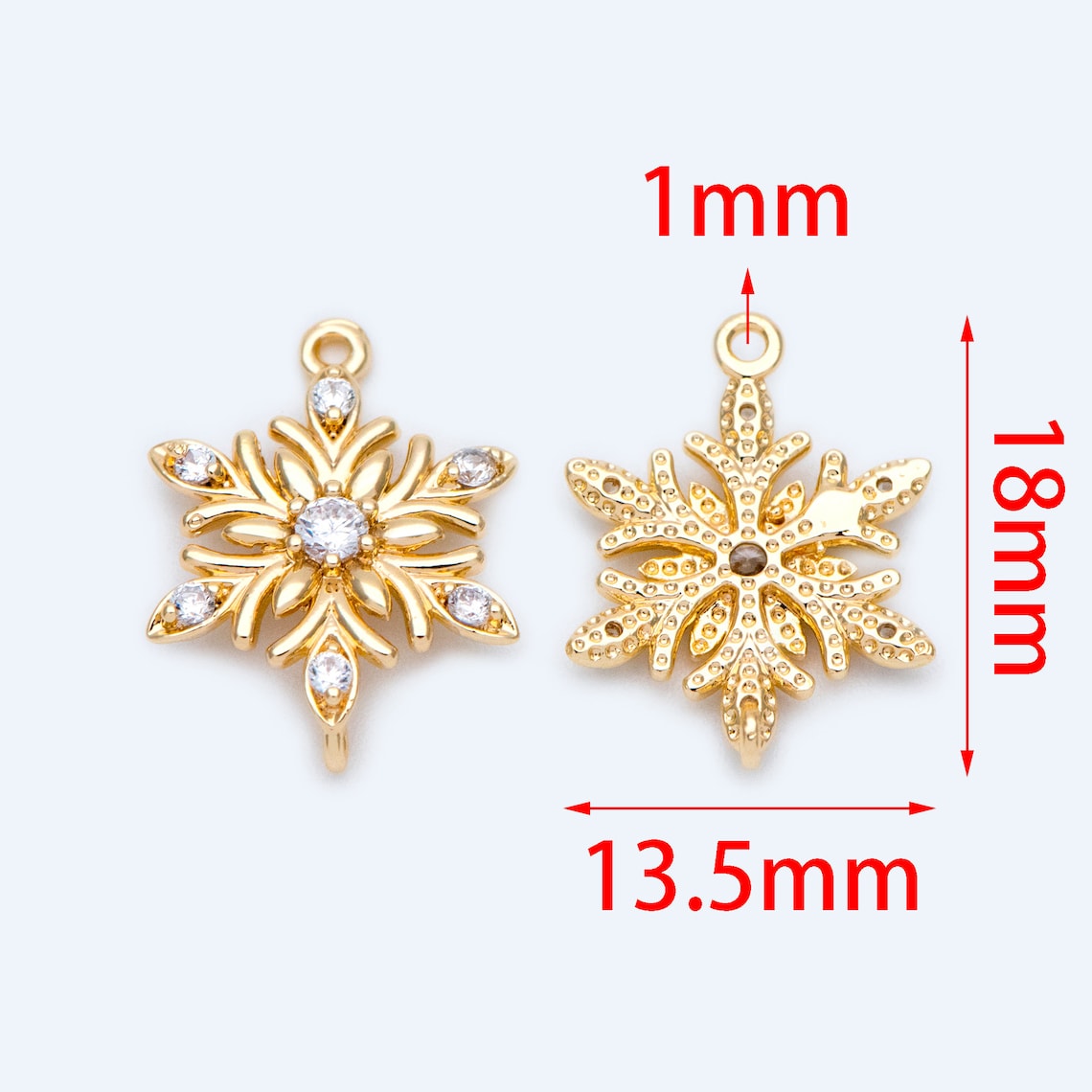 10pcs CZ Pave Gold Snowflake Connectors 18x13.5mm Rhinestone - Etsy