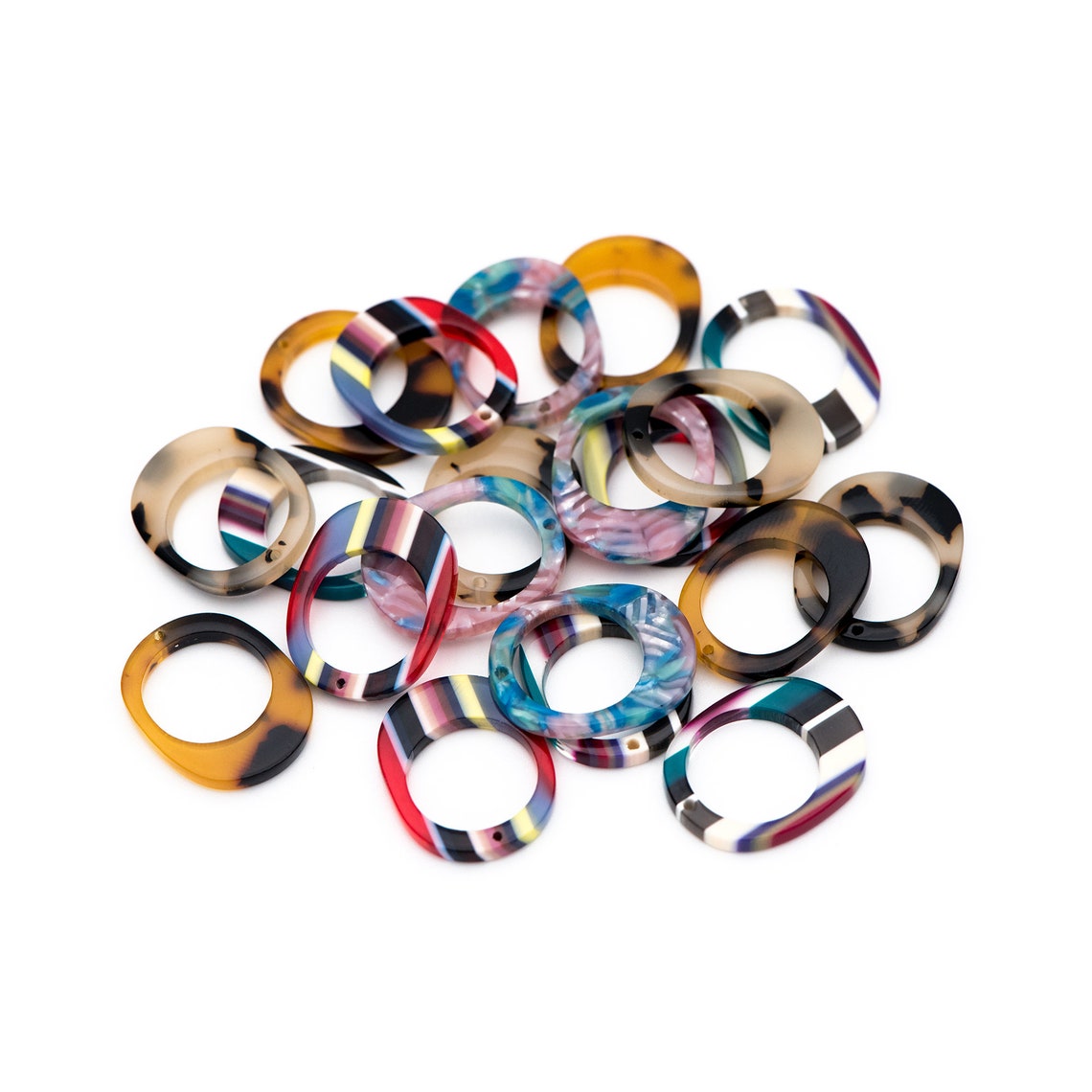 20pcs Tortoise Shell Acetate Oval Hoop Pendants 22x17mm | Etsy