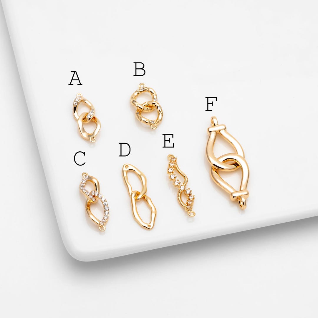 4pcs Gold Chain Connector Links, Bracelet Connector, Earring Findings ...