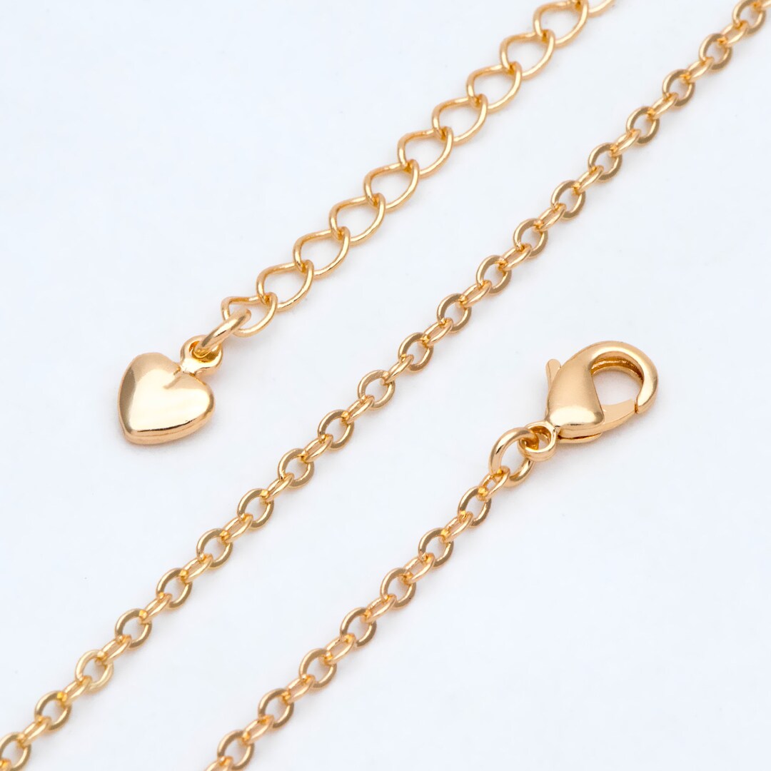 Dainty Cable Chain Necklace, Gold Necklace With Extender Chain, 16-19 ...