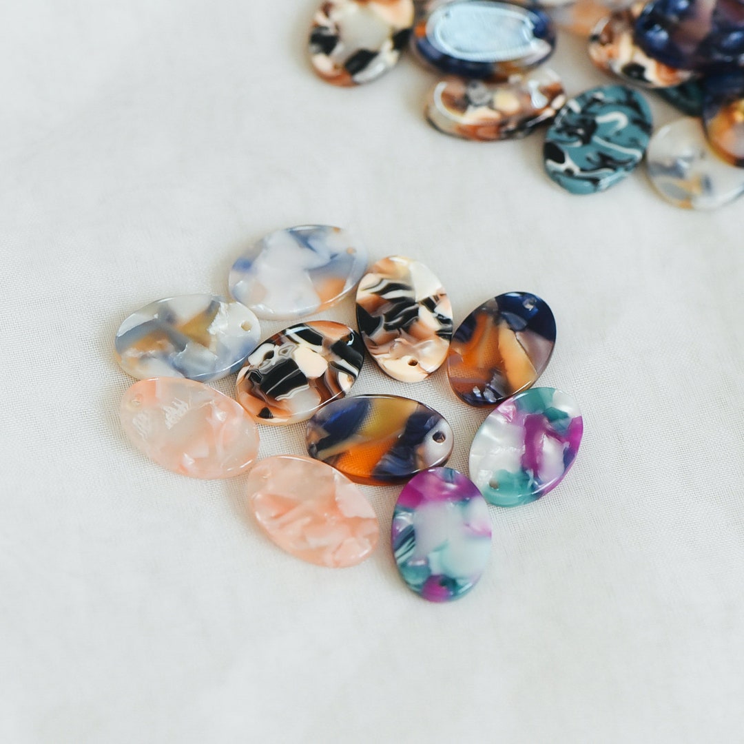 20pcs Tortoise Shell Acetate Oval Pendants 18x12mm Acrylic - Etsy