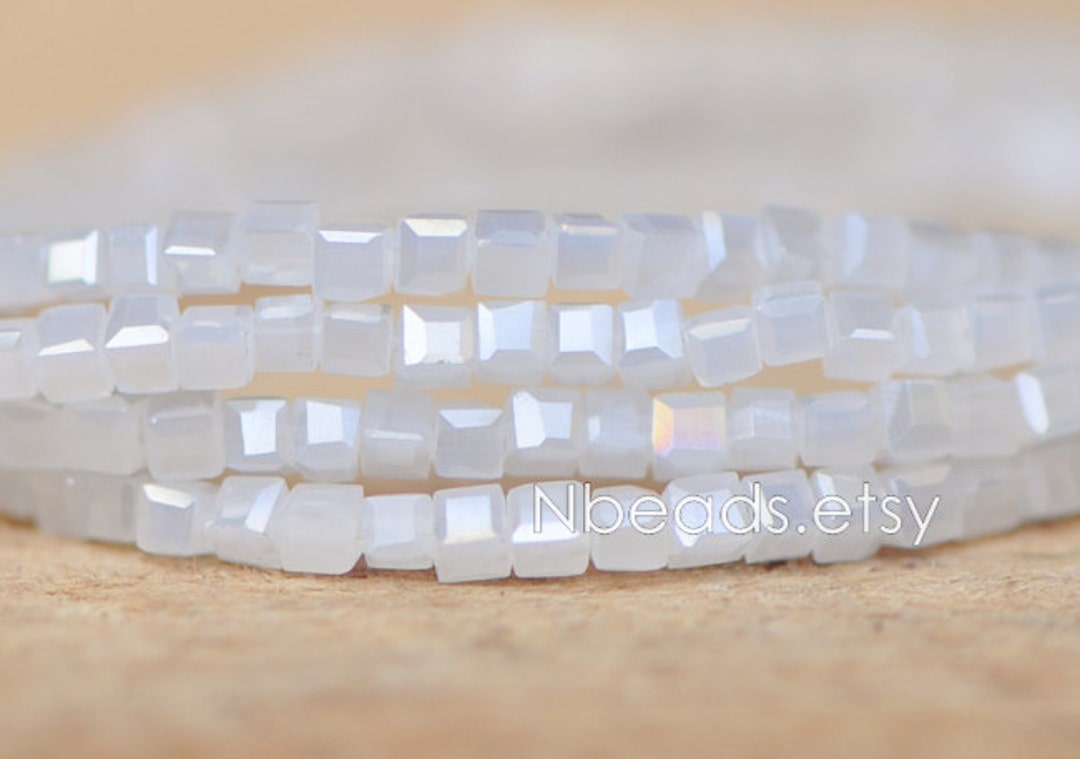 190 Beads Faceted Glass Cube 2mm Tiny Faceted Crystal Spacer - Etsy