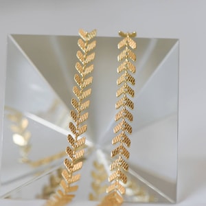 Gold Plated Brass Chevron Chain 6.5mm, Decorative Arrow Chain ...
