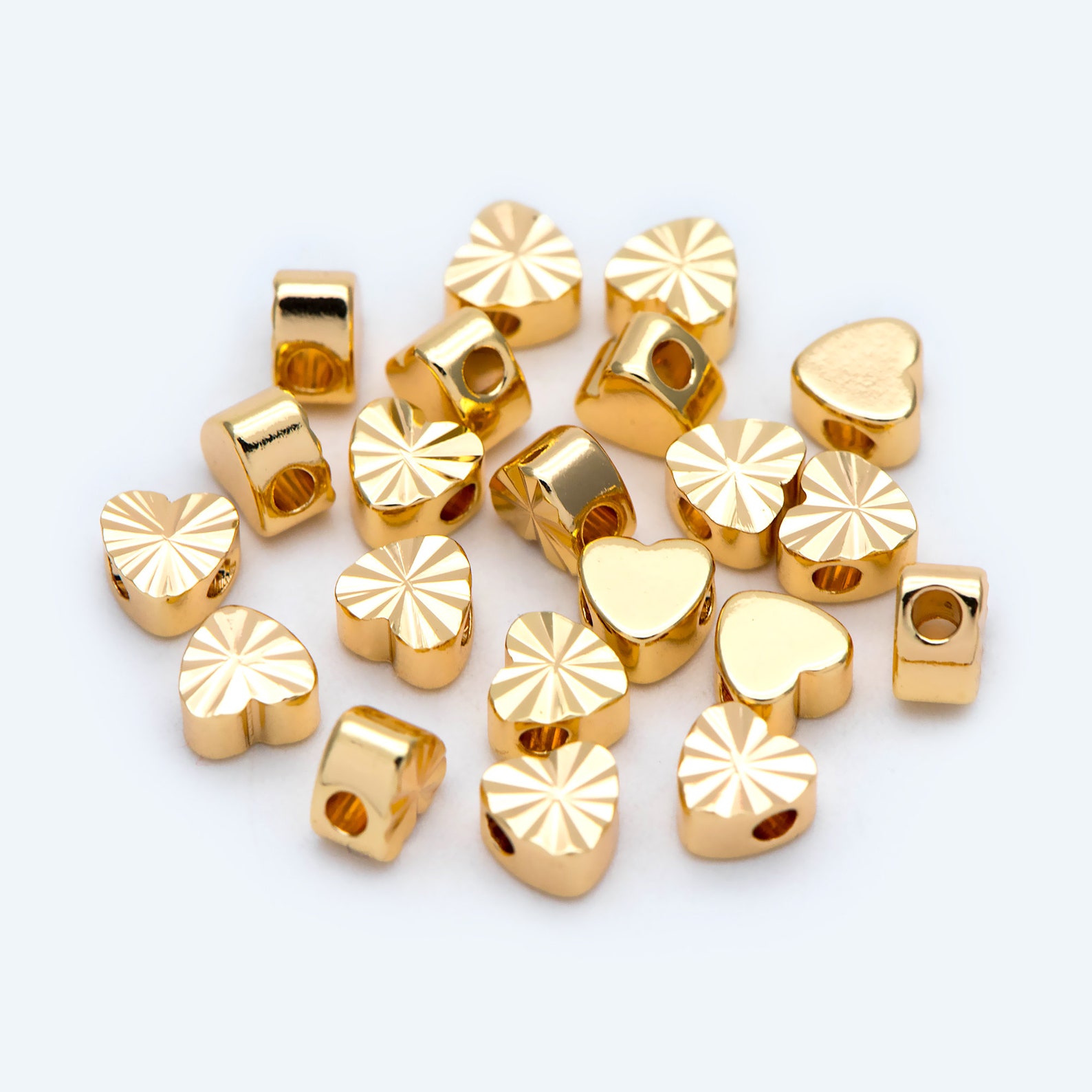 20pcs Gold Heart Spacer Beads Brass Spacer Beads Gold - Etsy