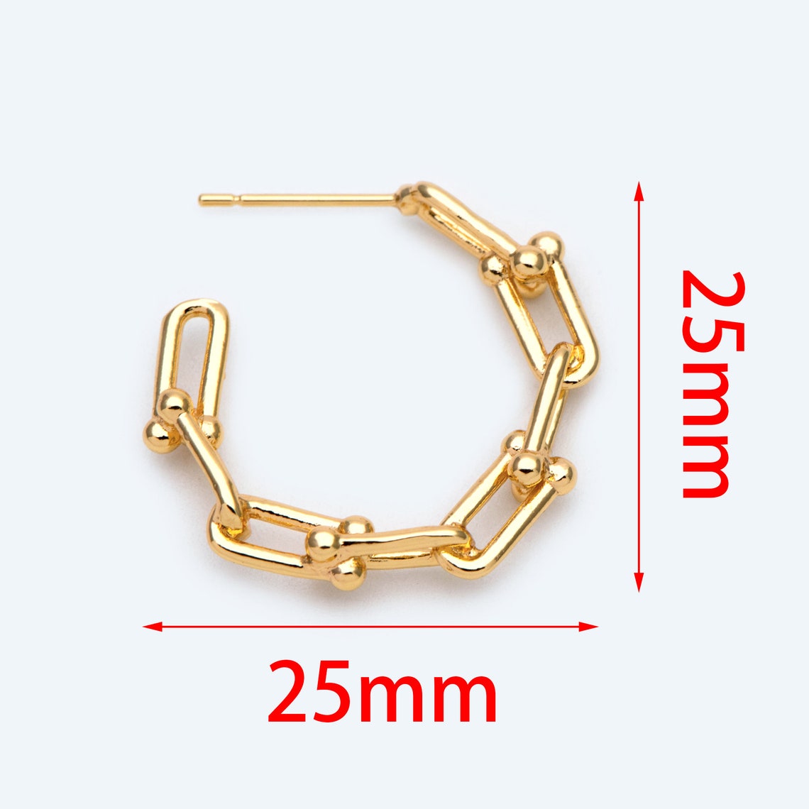 10pcs Chunky Chain Geometric Link Earrings Circle Hoop | Etsy