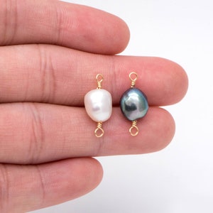 10pcs Natural Freshwater Pearl Connectors Genuine Baroque - Etsy
