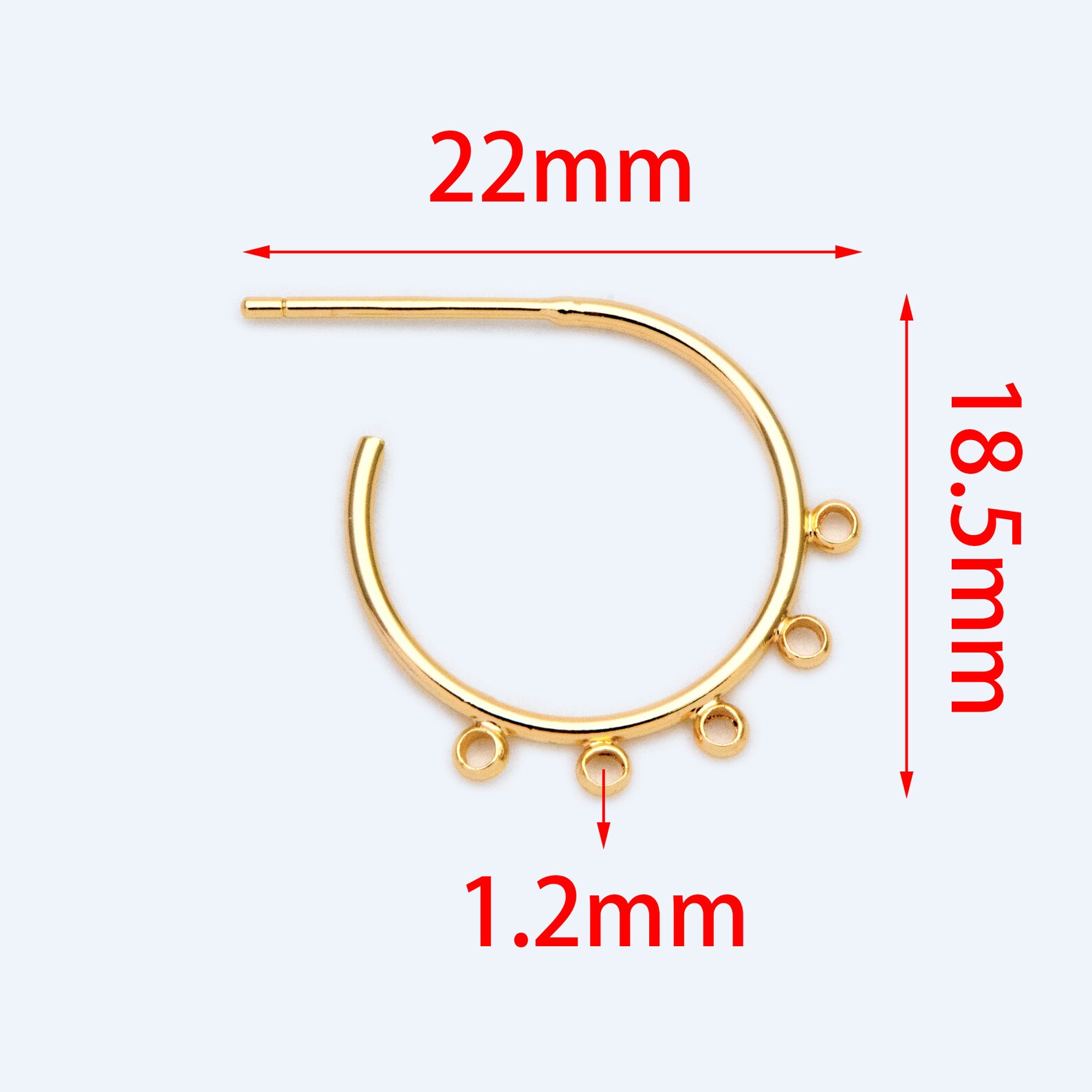 10pcs Gold plated Brass Earring Posts Circle Stud Earring | Etsy