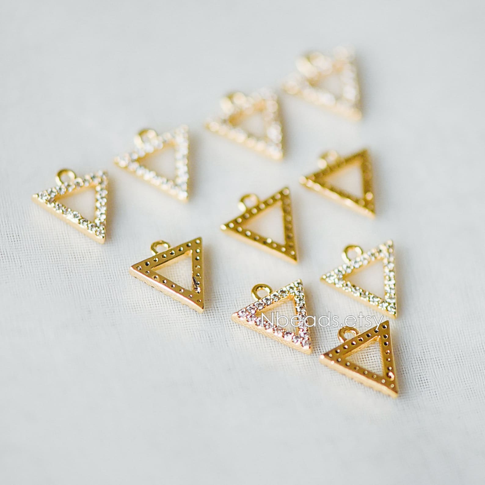 4pcs Micro Pave Gold Triangle Charms 10mm Cubic Zirconia - Etsy