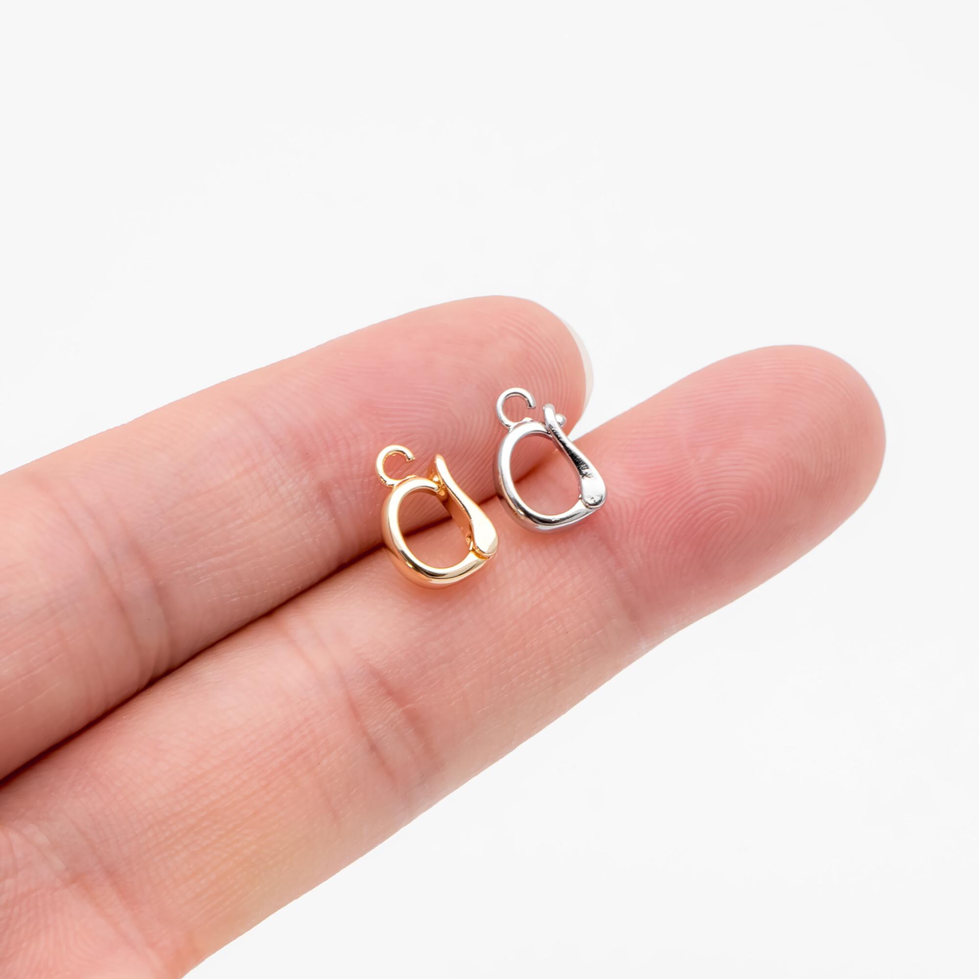 10pcs Gold/ Silver Open Loop Bail, Gold/ Rhodium Plated Bails, Small ...
