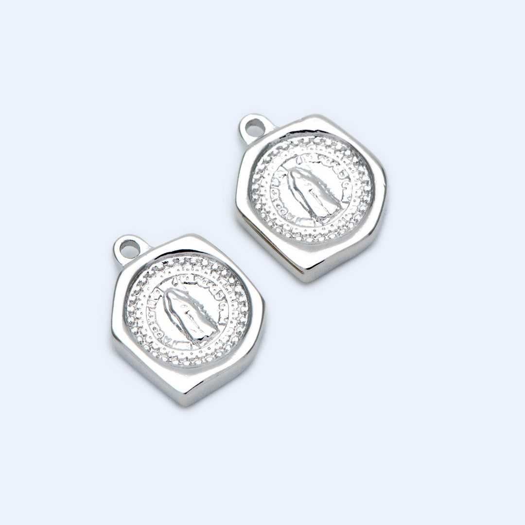 10pcs Silver Tone Mother Mary Charm 12x15mm Rhodium Plated - Etsy