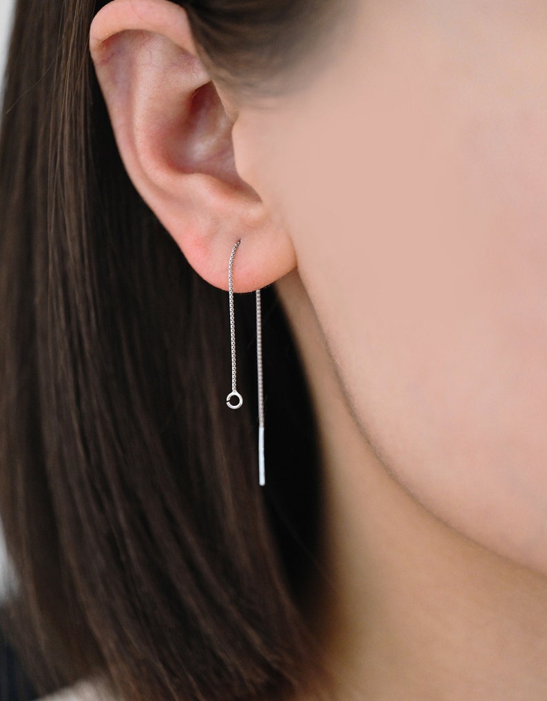 10pcs Sterling Silver Threader Earrings, Gold/ Rhodium, .925 Silver Box ...
