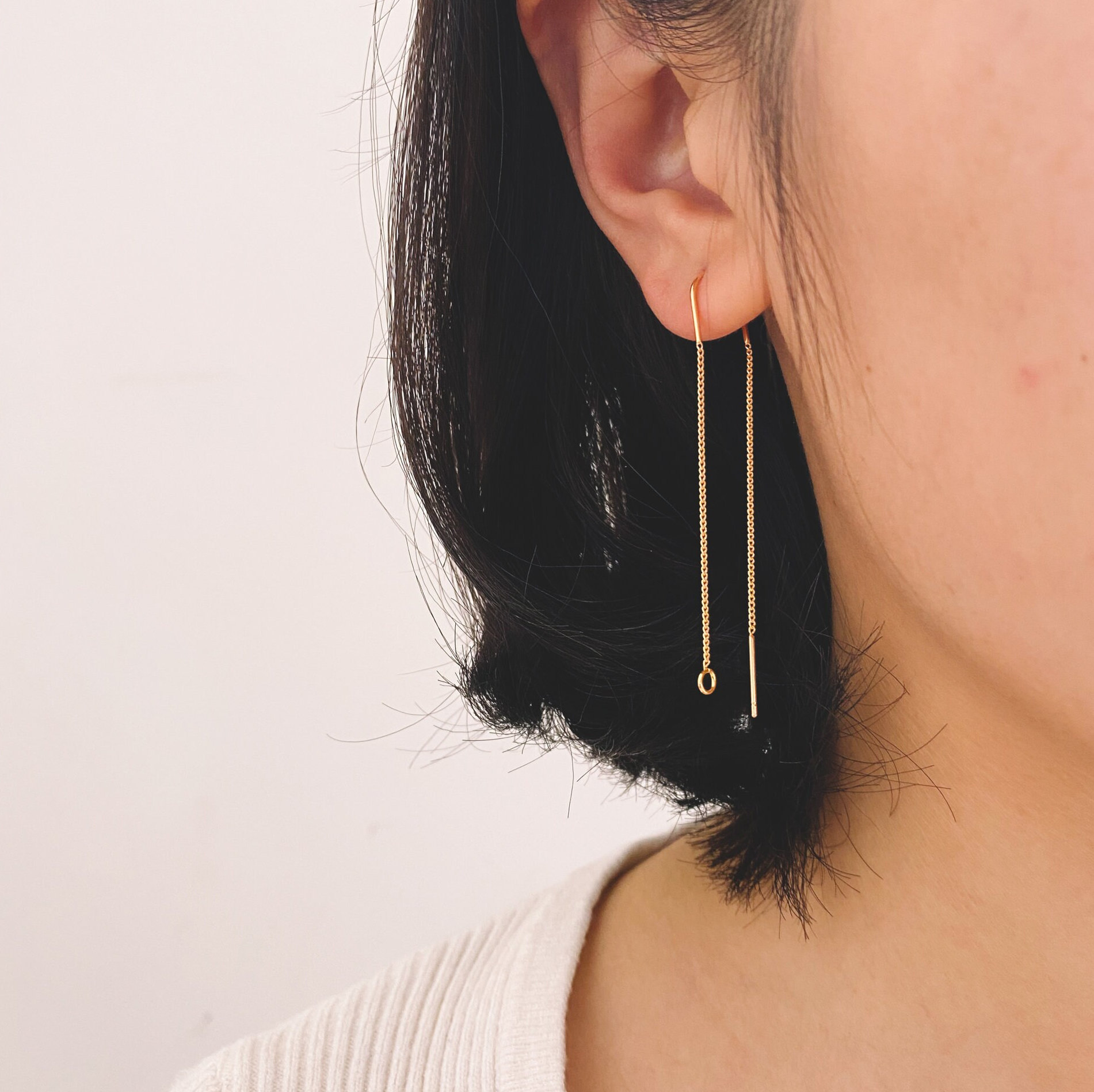 10pcs Gold/ Silver/ Rose Gold Ear Threader Earrings, Earwire Thread ...