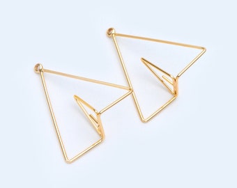 Large Triangle Charm 50pcs KC Gold Color Brass Triangle Link - Etsy
