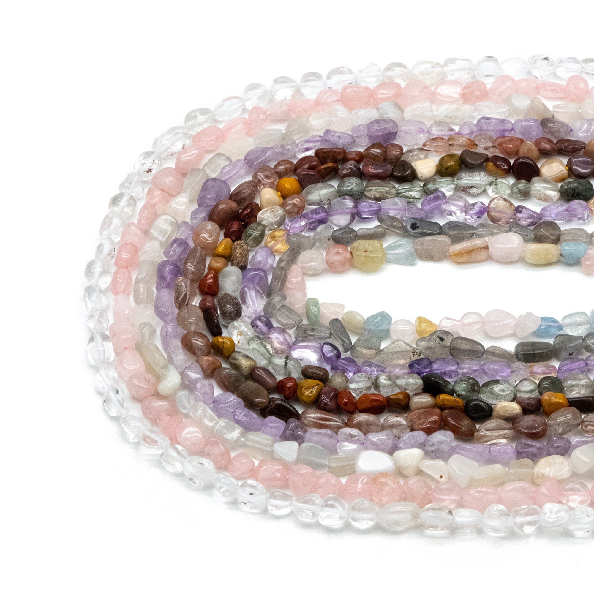Natural Gemstone Pebble Nugget Beads, Smooth Oval Quartz Stone Beads 6 ...