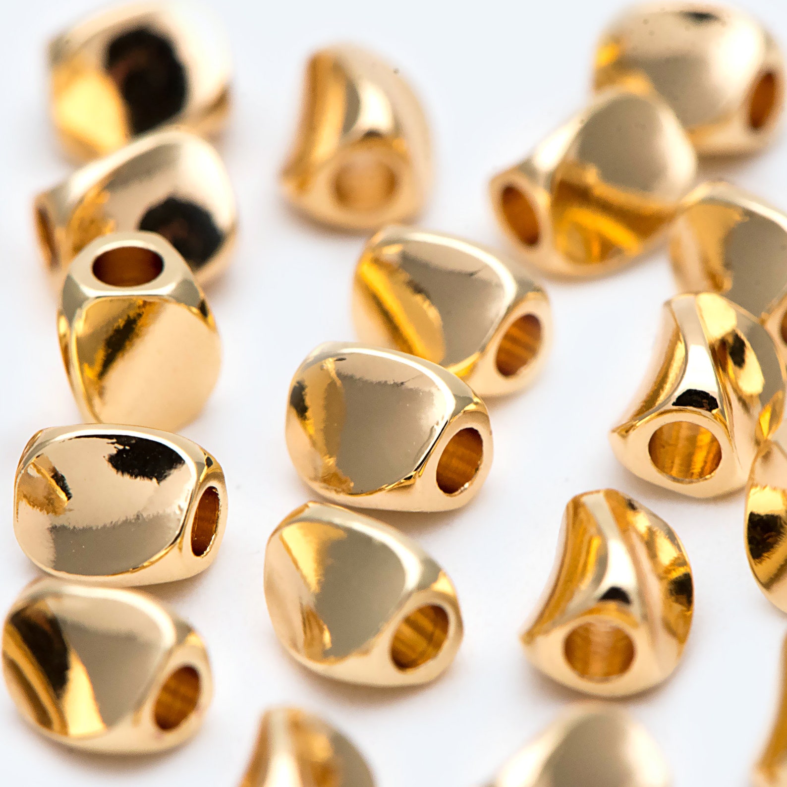 20pcs Gold Tube Beads 5x4.5mm Real Gold Plated Brass Tube - Etsy