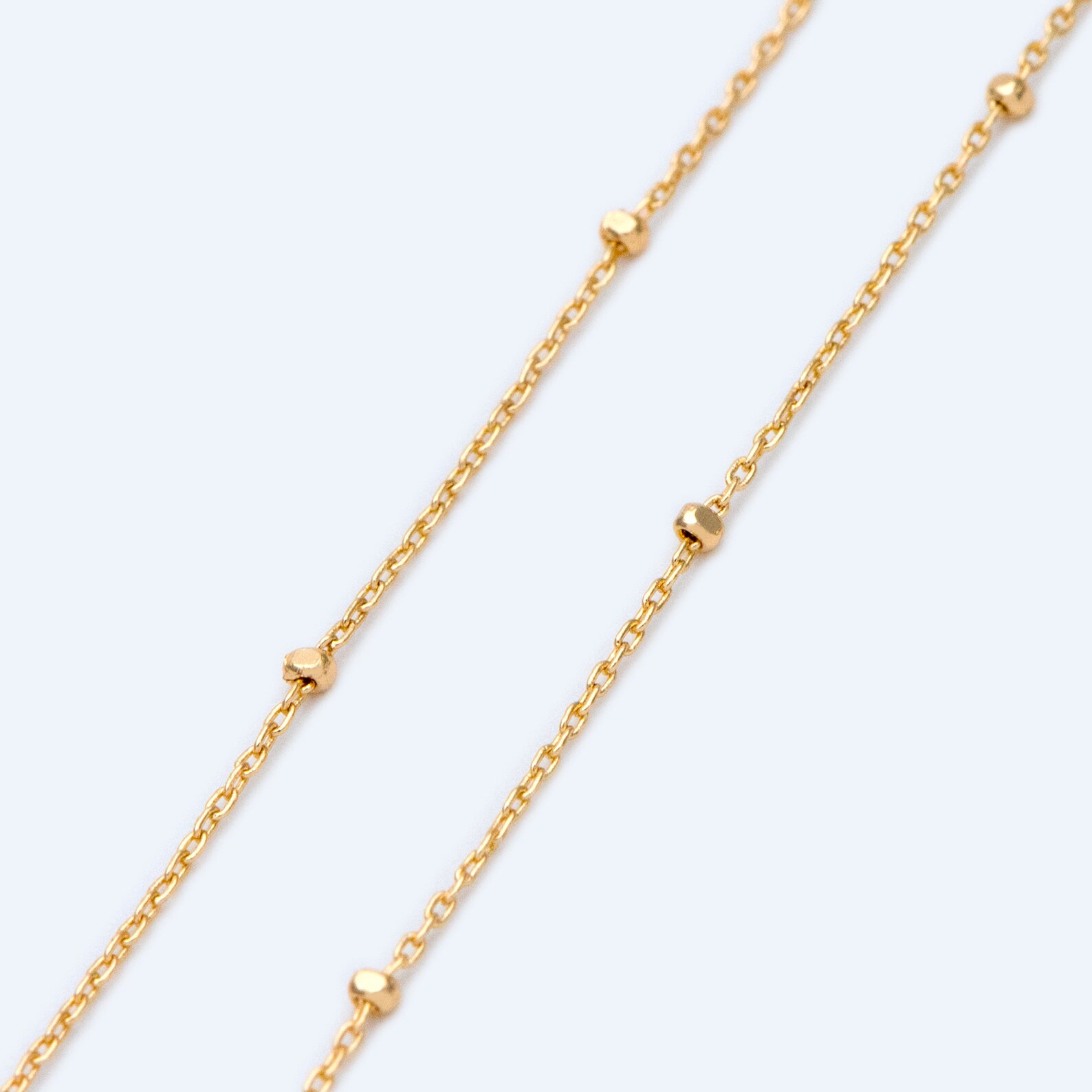 Gold Plated Brass Cube Beaded Chains 0.8mm Cable Chain With - Etsy Canada
