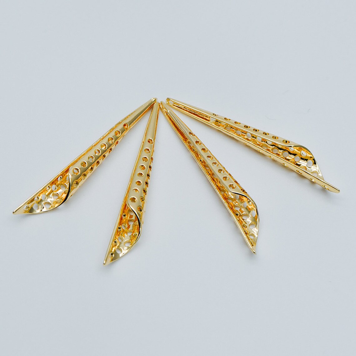 10pcs Gold Long Stick Charms 44x6mm Gold plated Brass Tube | Etsy