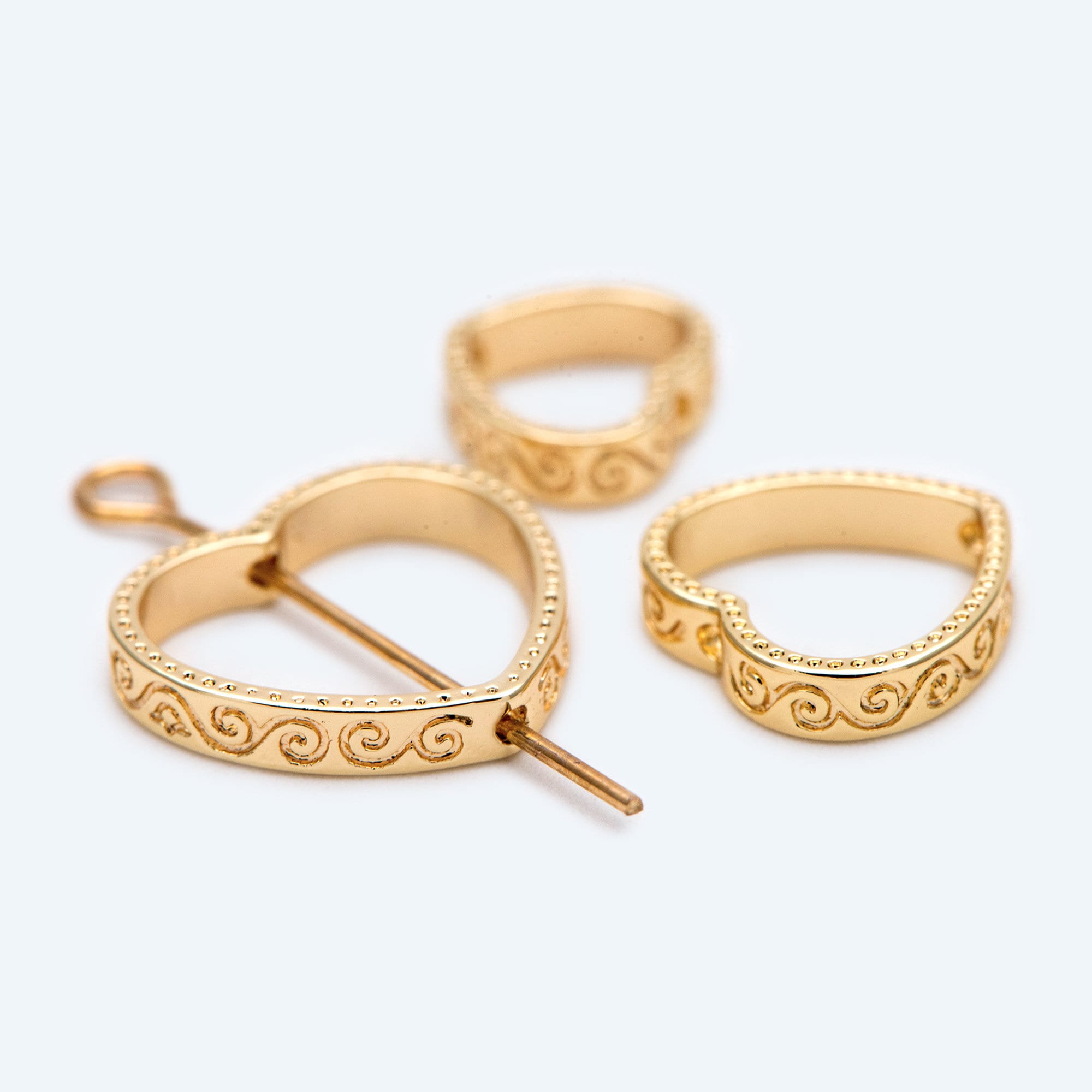10pcs Gold Heart Link Connector With 2 Holes, 18K Gold Plated Brass ...
