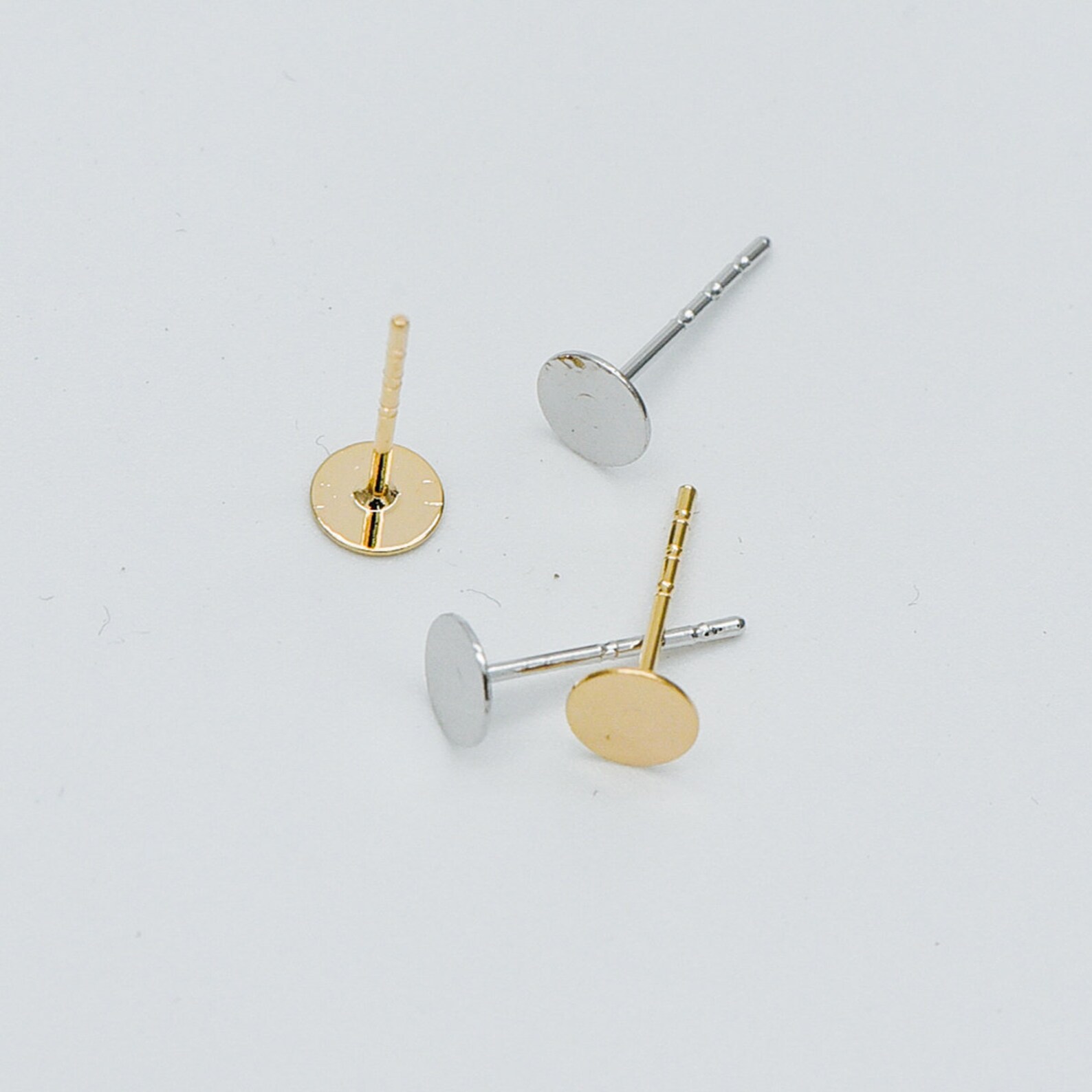 20pcs Gold/ Silver Ear Posts Gold/ Rhodium Plated Brass Stud | Etsy