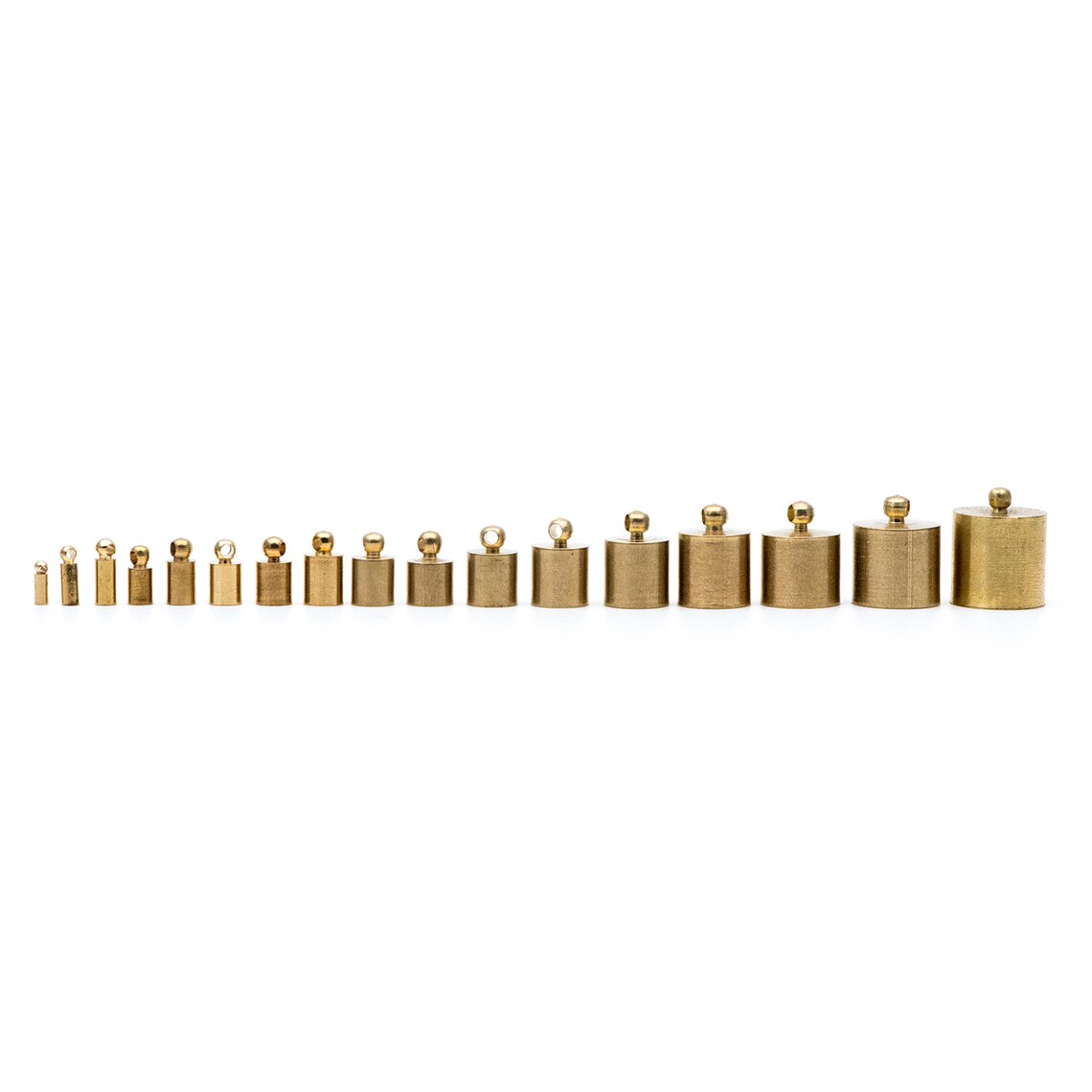 50pcs Raw Brass Barrel Cord End Caps, 2-13mm Multi Size, Glue on End ...