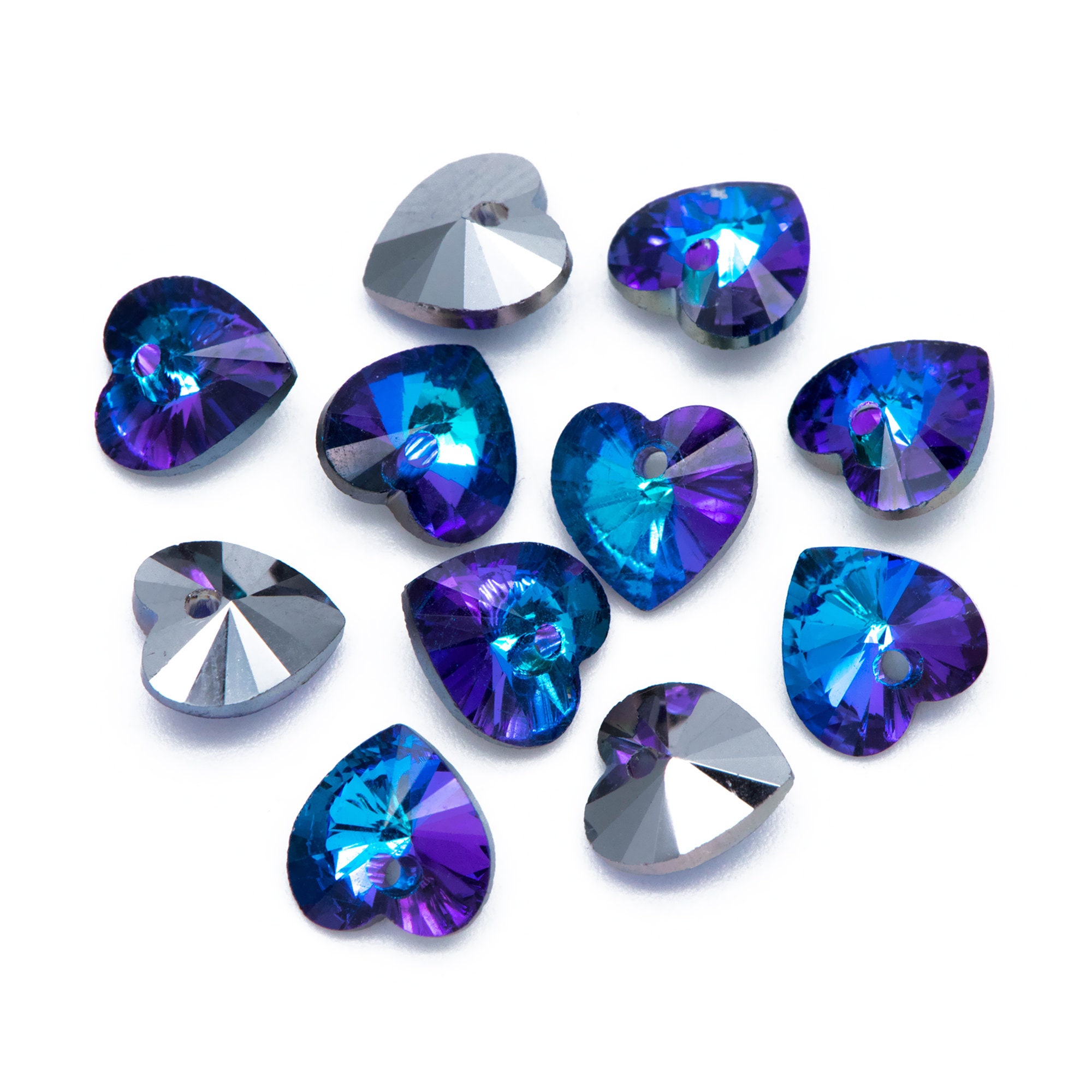 20pcs Crystal Faceted Heart Beads 8mm Sparkly Glass Heart | Etsy