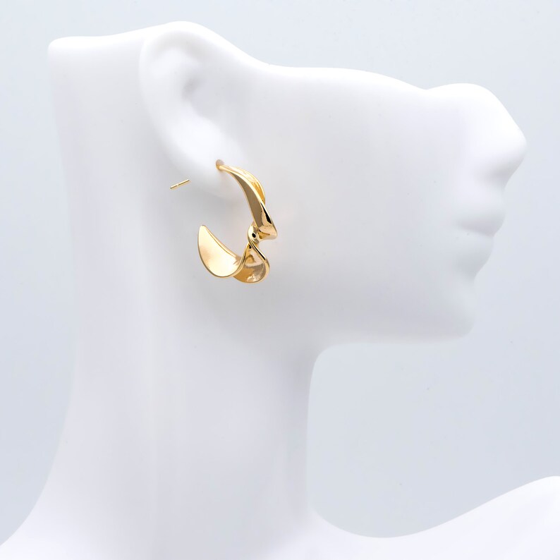 4pcs Gold Twist Ear Posts Gold Plated Brass Geometric Stud - Etsy