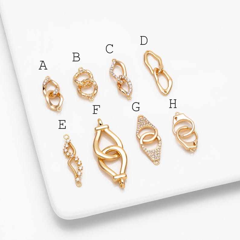 4pcs Gold Chain Connector Links, Bracelet Connector, Earring Findings ...