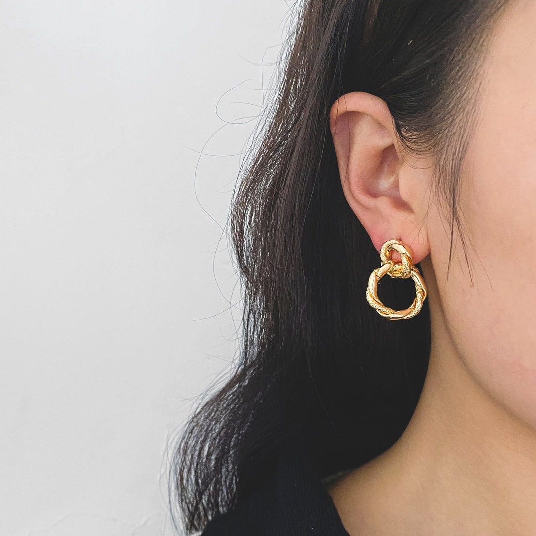 4pcs Gold Circle Hoops Gold Hoop Earrings Chunky Hoops - Etsy