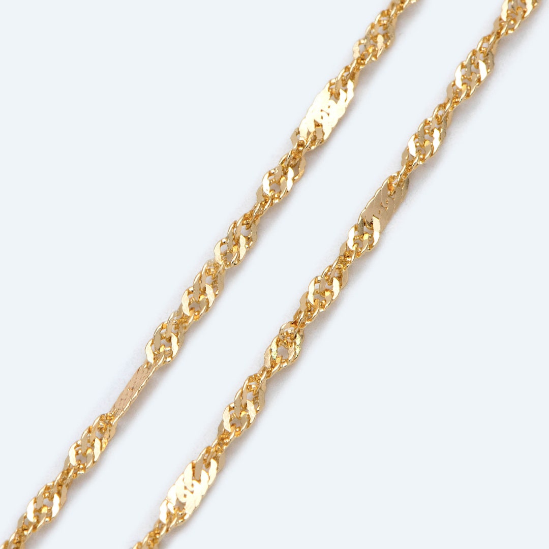 Twisted Chain, Thin Jewelry Chain, Necklace Chain, Gold Plated Chain ...