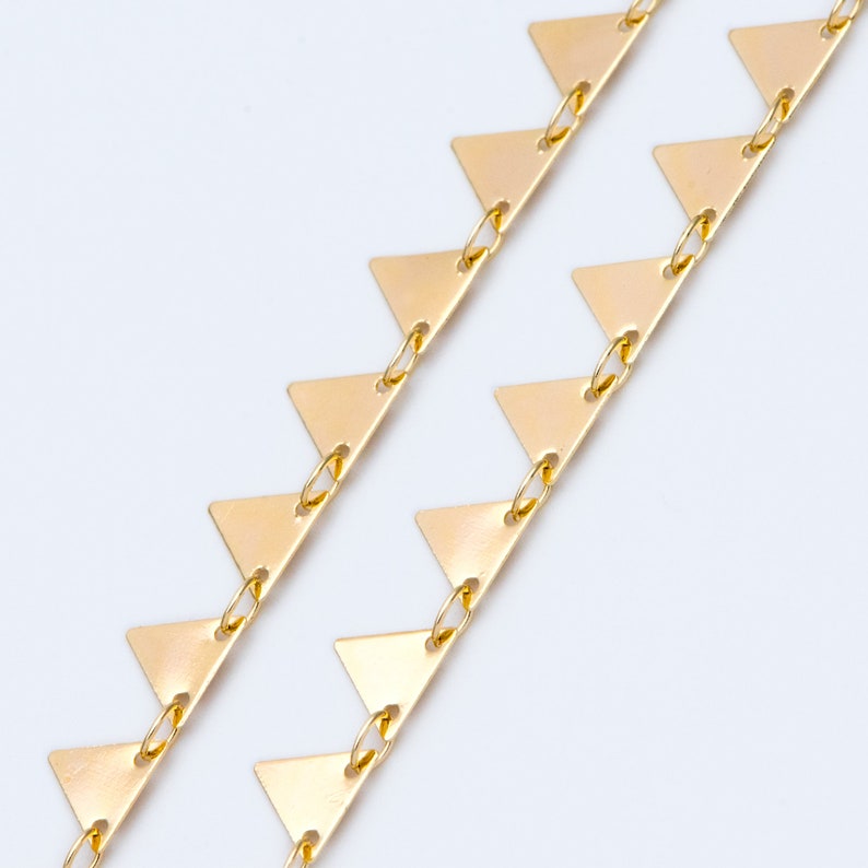 Gold Plated Brass Triangle Chains 7.5mm Handmade Cable Link - Etsy