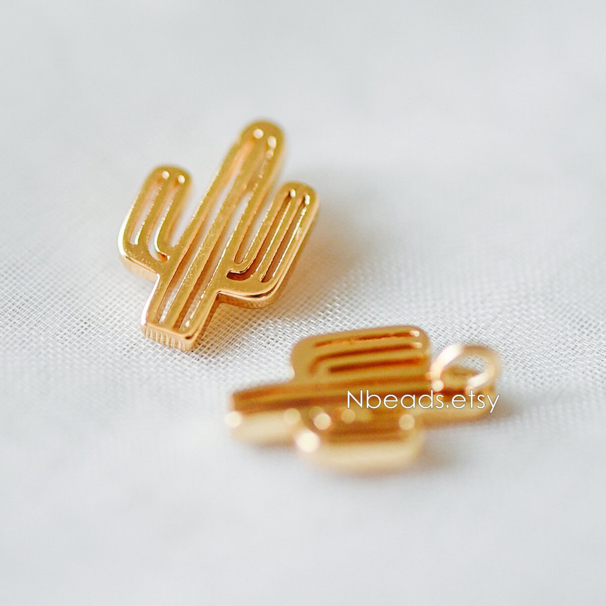 10pcs Gold Plated Brass Cactus Charm Pendants 14mm GB-322 - Etsy