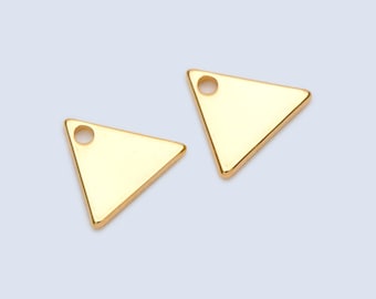 Large Triangle Charm 50pcs KC Gold Color Brass Triangle Link - Etsy
