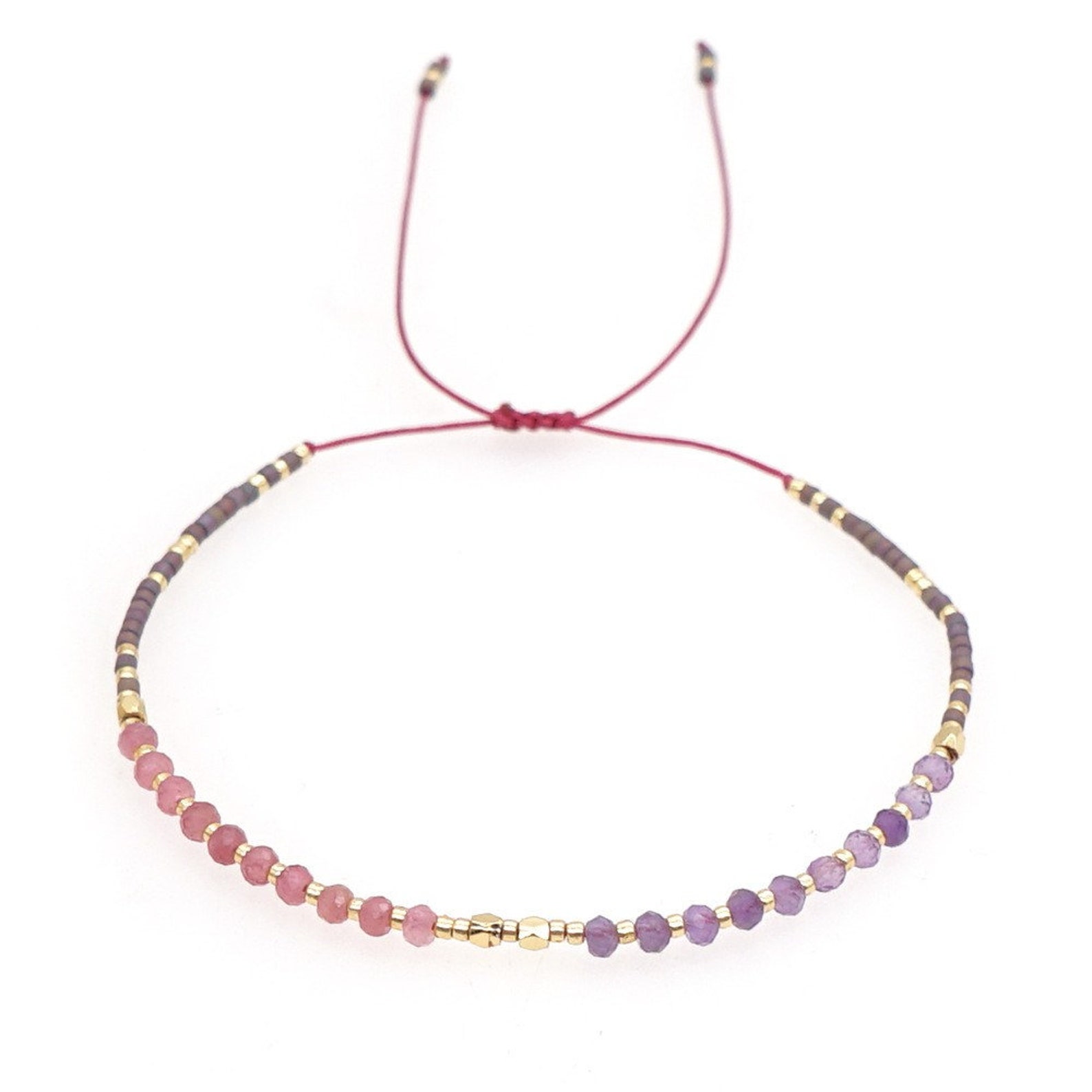 Adjustable String Bracelet Miyuki Bracelet Stone Bracelet - Etsy