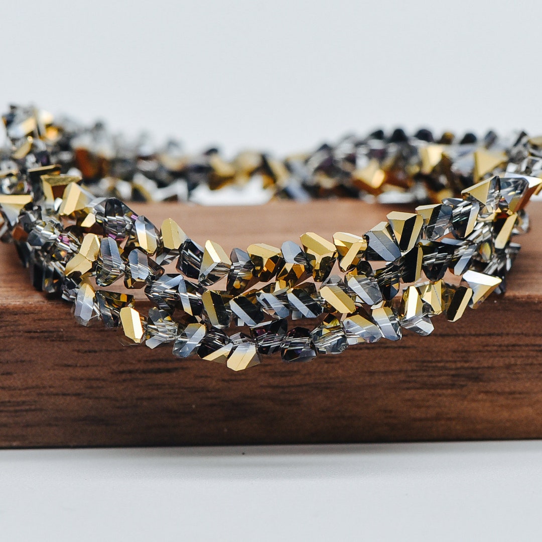 Crystal Triangle Spacer Beads 4.5mm, Faceted Glass Triangle Beads ...