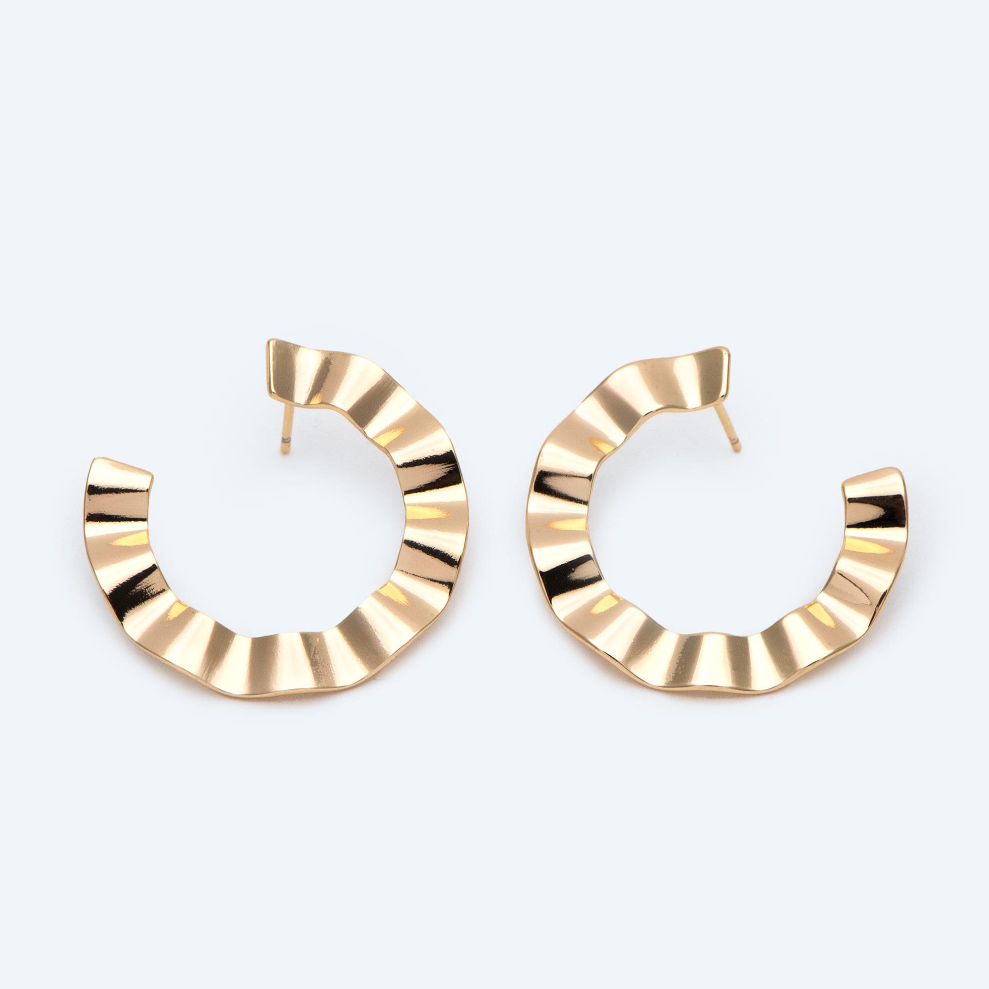 4pcs Gold Wave Circle Earrings, C Shape Earring Stud, Minimalist ...