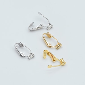 10pcs Gold/ Silver Clip-on Ear Wire, MAGIC Earring Clips, Can Hold Stud ...
