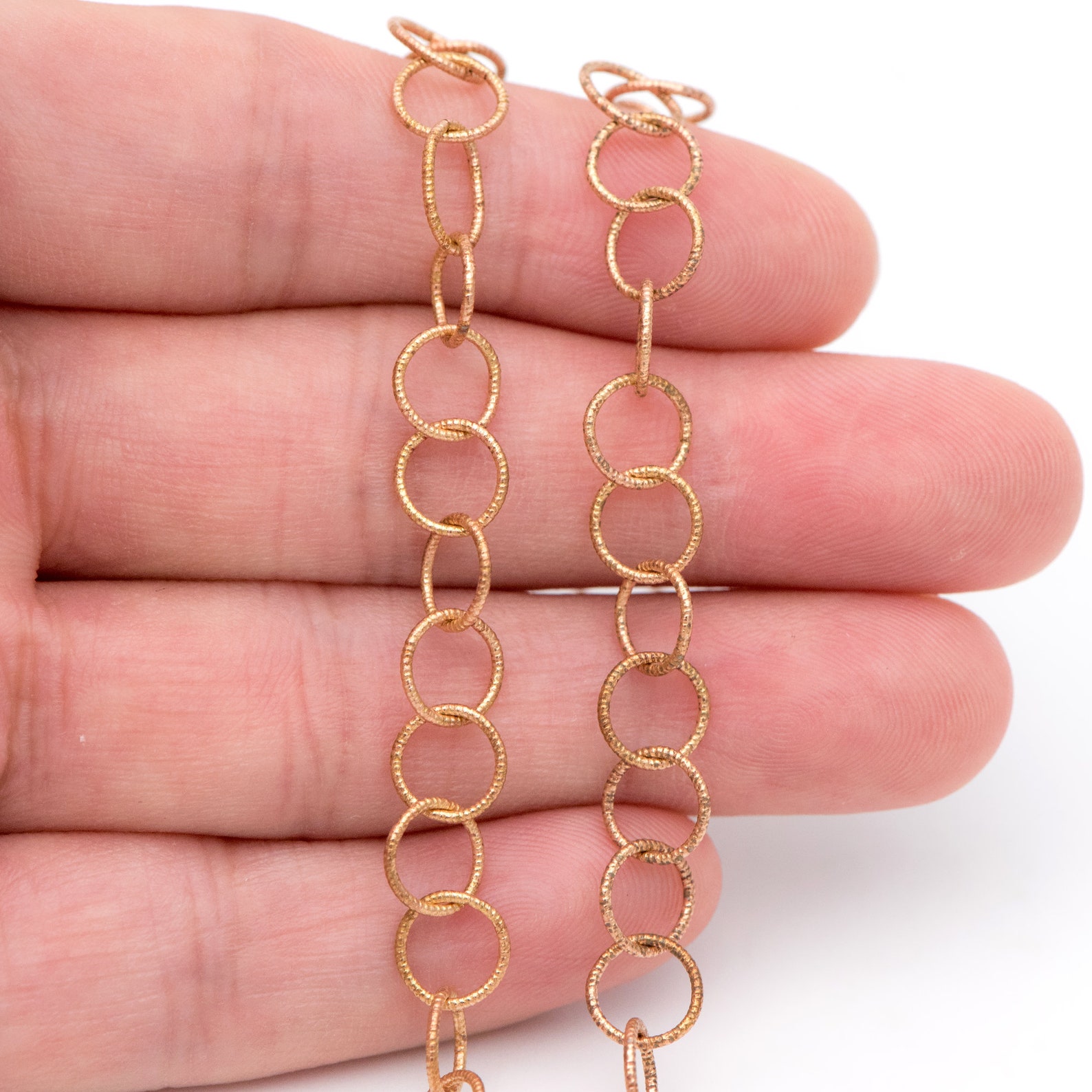 Raw Brass Round Cable Chain 7mm, Unplated Copper Link Chains Wholesale ...