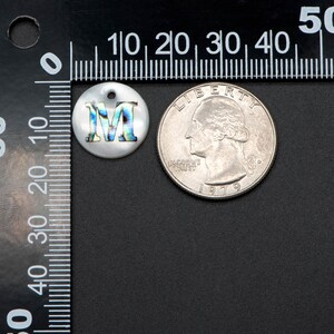 Abalone Shell Alphabet Charms, English Letter Beads, Round Disc Coin ...