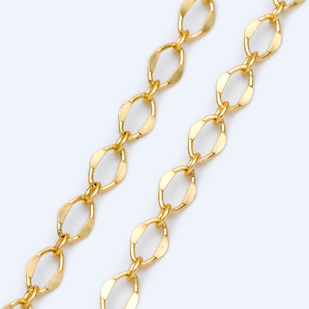 Gold Plated Brass Oval Chains 3.5mm, DIY Necklace Findings Wholesale (# ...