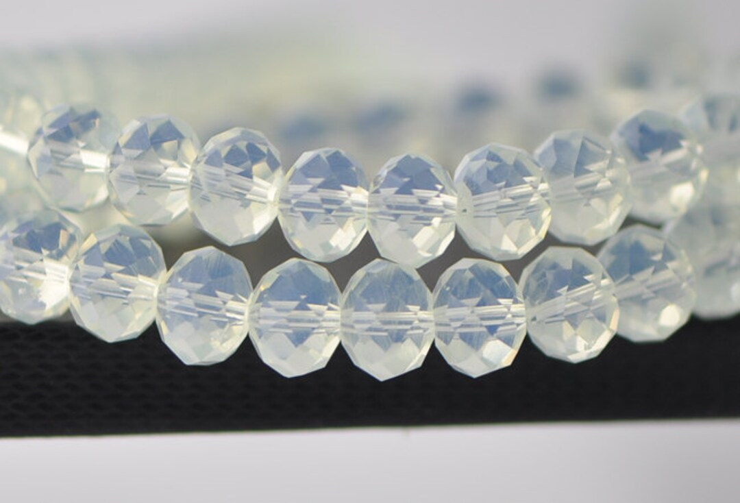 Faceted Rondelle Crystal Glass Beads Opal 8x10mm BZ10-20/ 70pcs - Etsy
