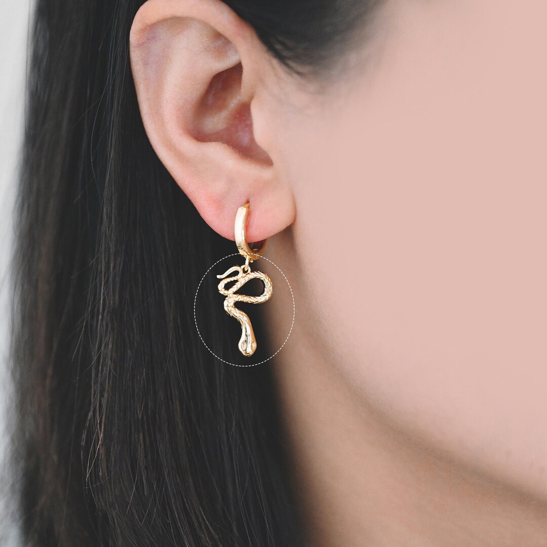 4pcs Gold Snake Charm 21x13mm, Snake Necklace, Snake Jewelry Snake ...