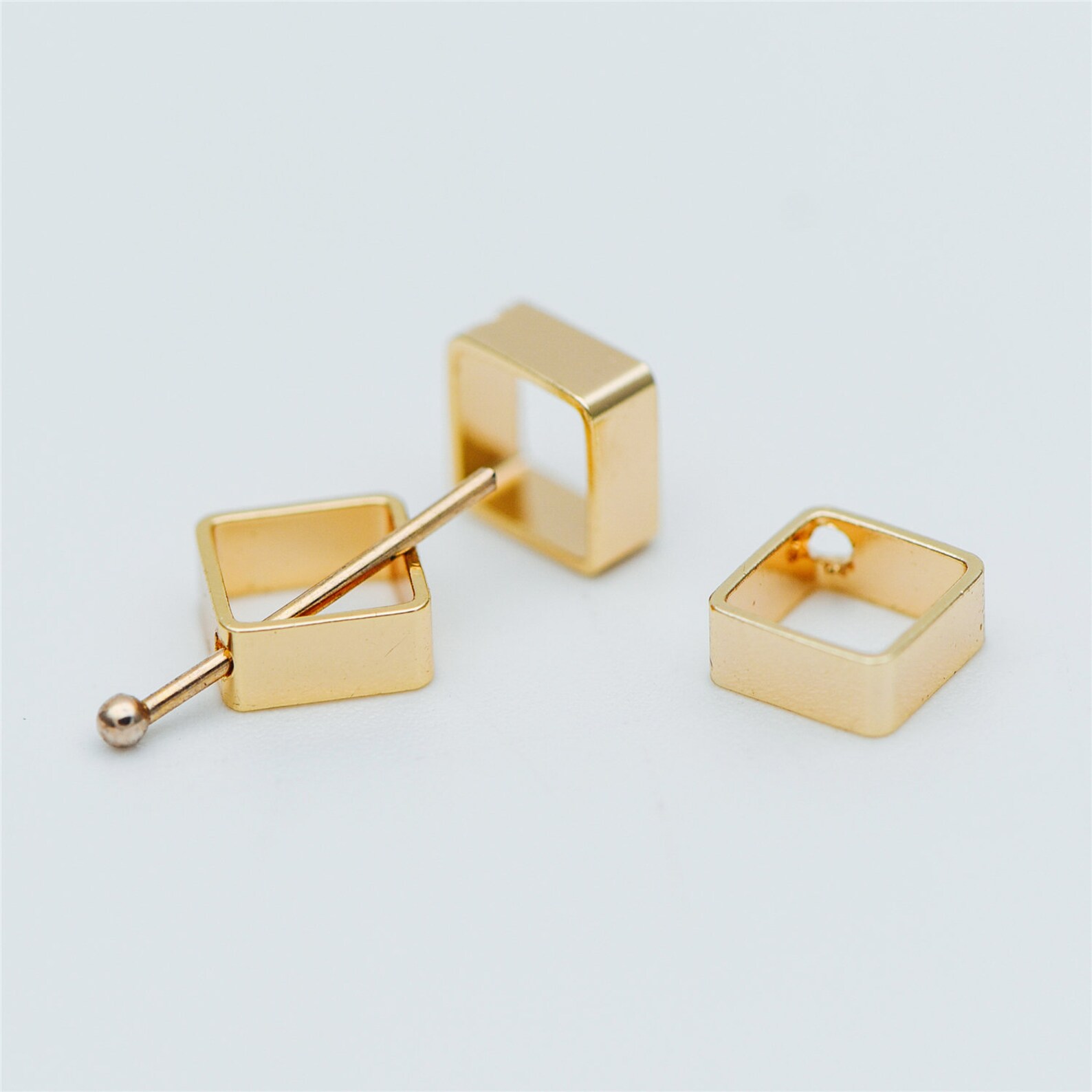 10pcs Gold/ Silver Tone Square Link Charms 6mm Gold/ Rhodium - Etsy