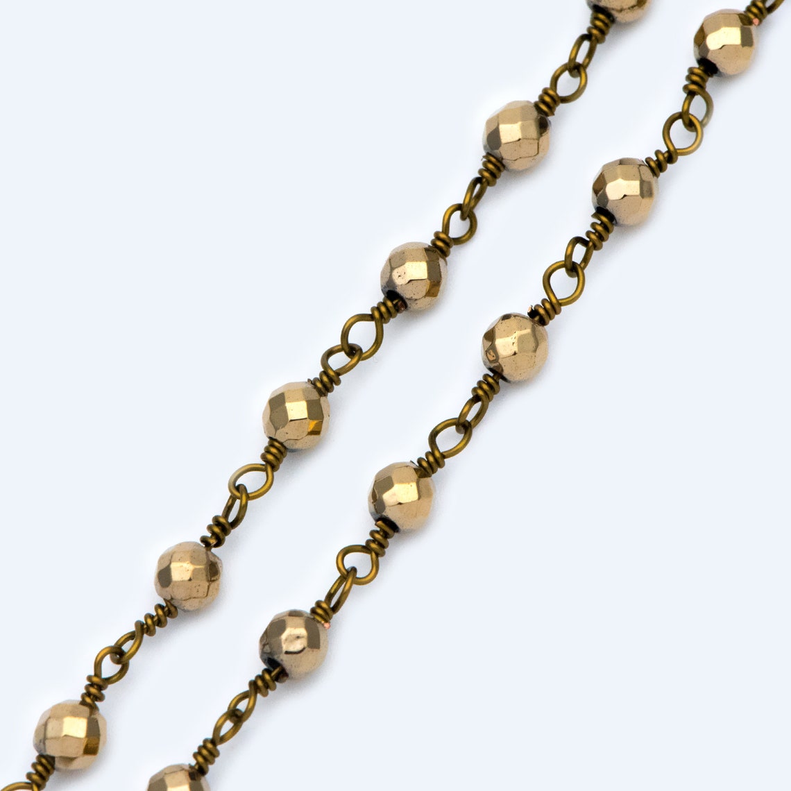 Round Hematite Bead Chain 4mm Antique Bronze Plated Brass - Etsy
