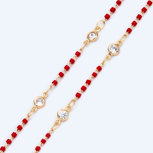Miyuki Seed Bead Chain Dainty Gold Beaded Chains 4mm Round - Etsy
