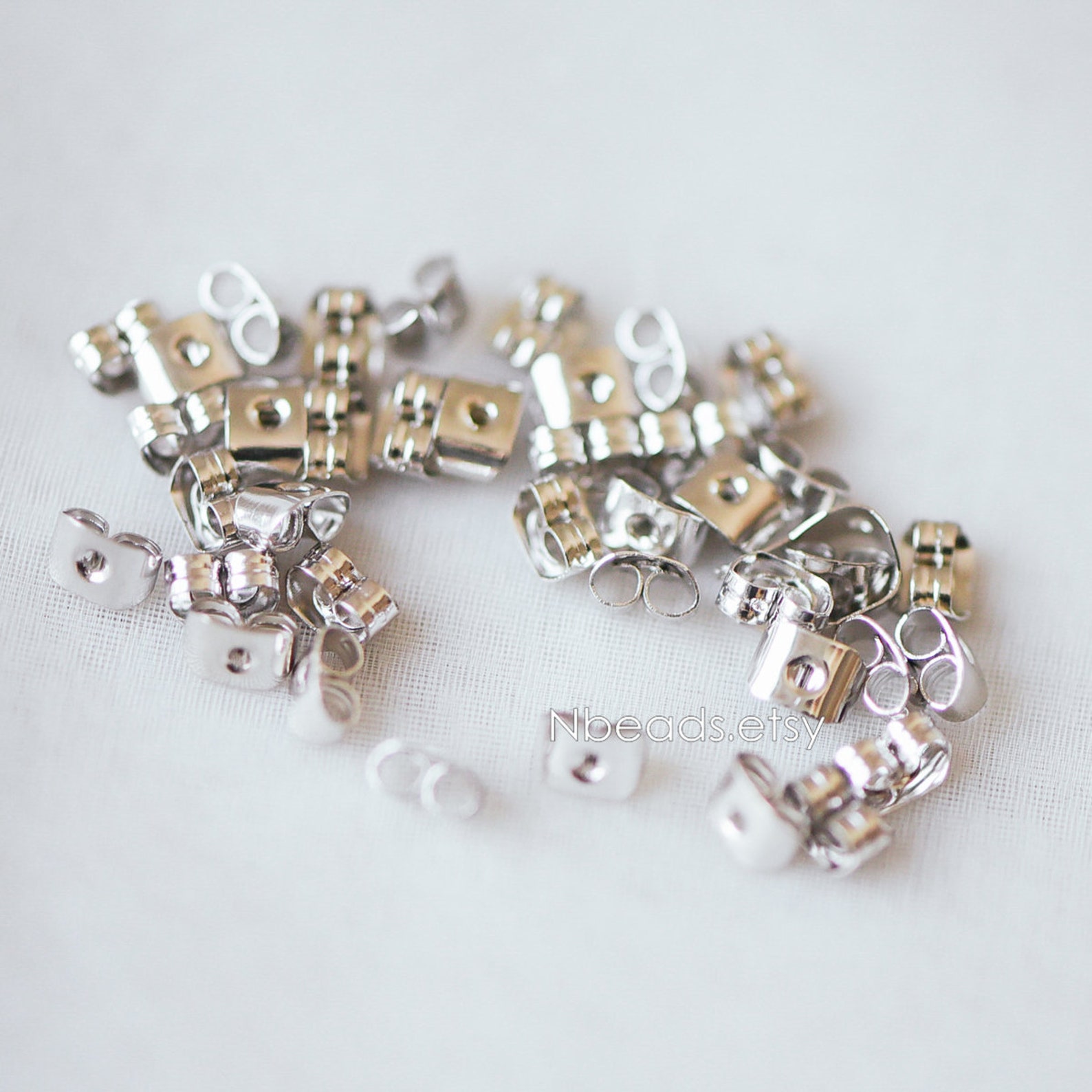 20pcs Silver Ear Nuts Earring Back Stoppers 5mm/ 7mm Rhodium - Etsy