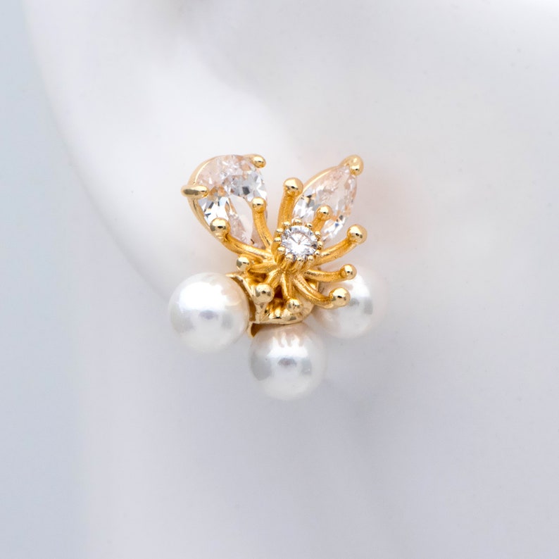 4pcs Gold Flower Ear Posts 12x10mm Pearl Peg Earring Mounts - Etsy